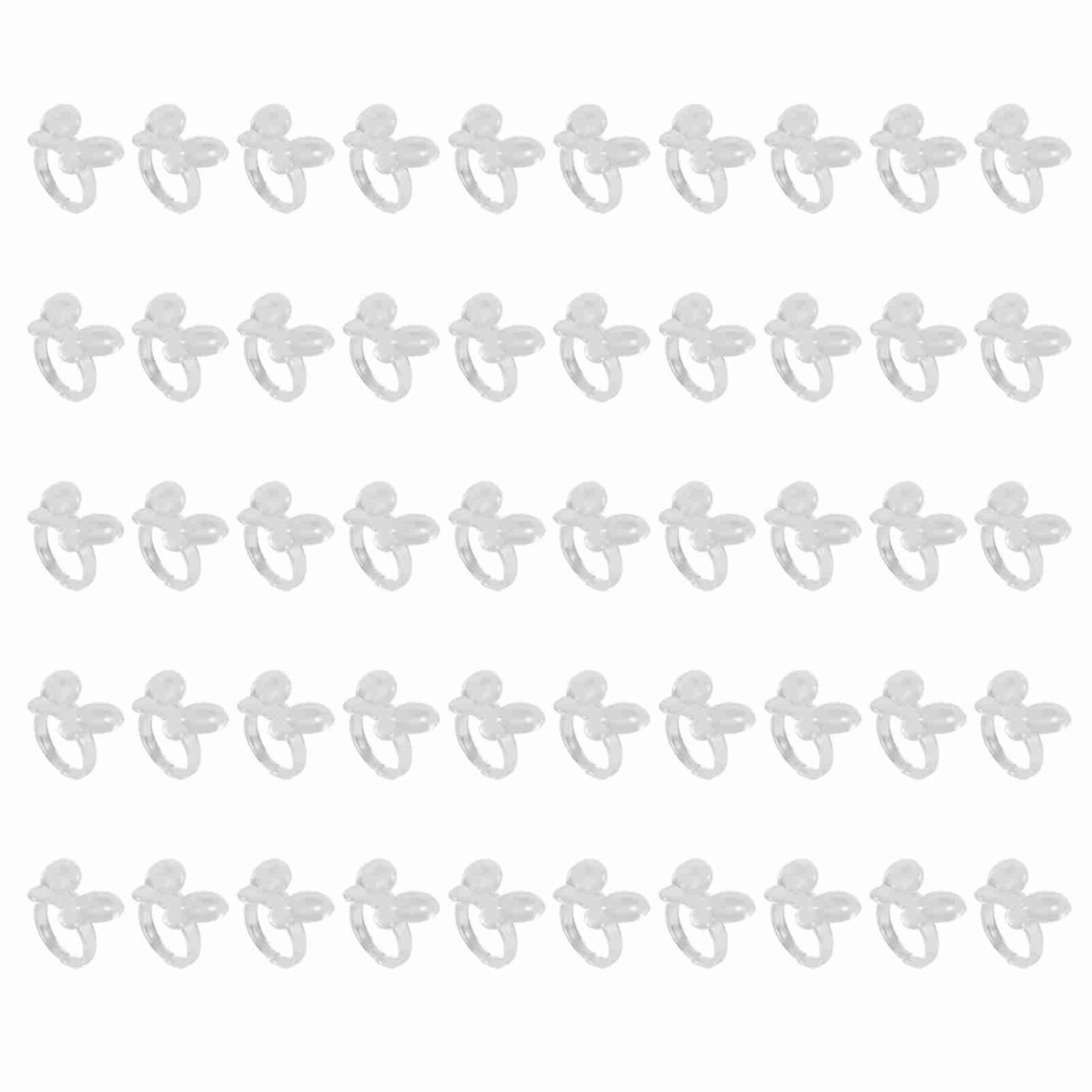 Набор из 50 шт. колец для маникюра и макияжа с накладными типсами (прозрачная бабочка)