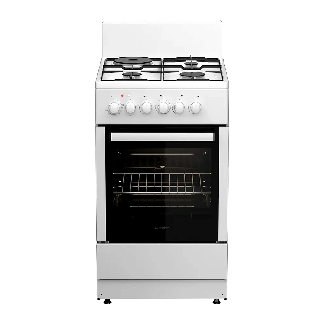 Плита комбинированная Darina 1E КМ241 321 W, духовка 50 л, эмалированная сталь, белый