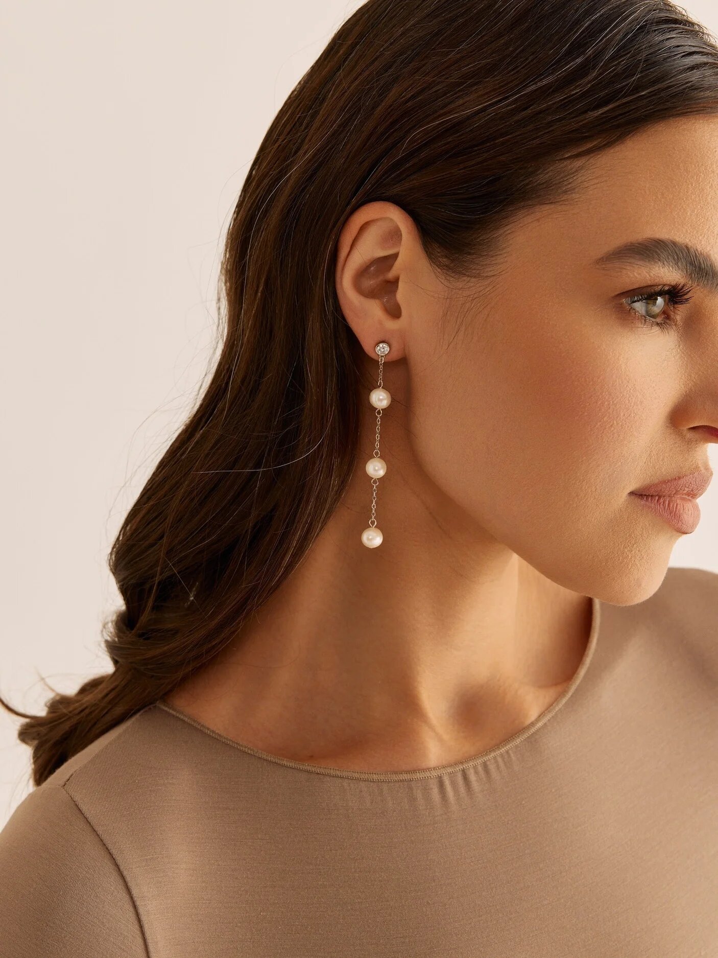 Серьги, жемчуг пресноводный культивированный