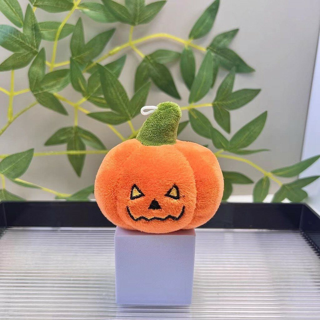 Мягкая плюшевая тыква-брелок для Хэллоуина, ультрамягкий коротковорсный овощевой брелок