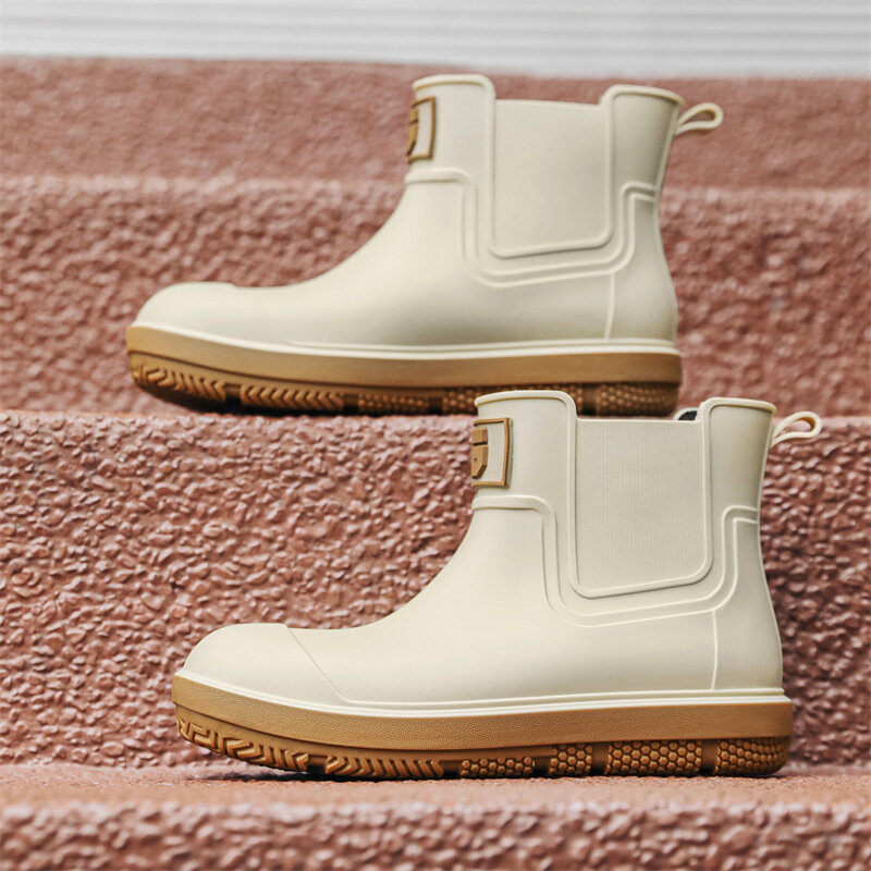 Полусапожки новые пара резиновых сапог осенние водонепроницаемые женские нескользящие ботинки Martin на толстой подошве для взрослых кухонные рабочие резиновые сапоги