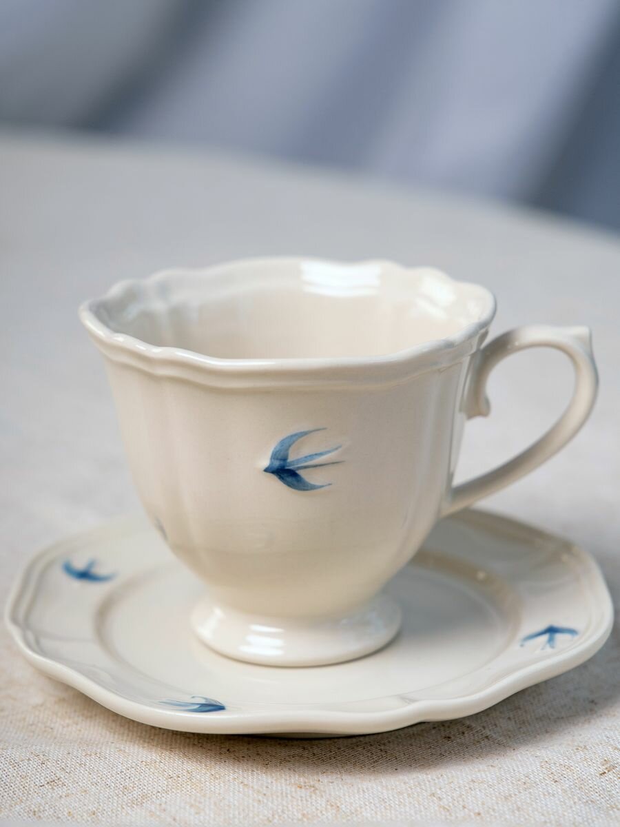 Чайная пара «Ласточки», керамика, 250 мл, подарочная упаковка