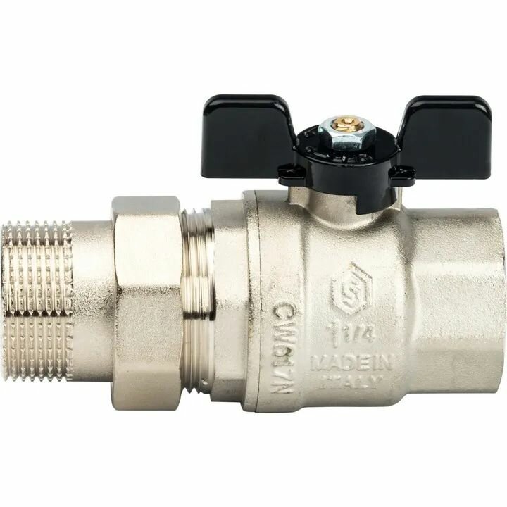 Кран шаровой 1 1/4" полнопроходный с "американкой" ВР/НР, ручка бабочка