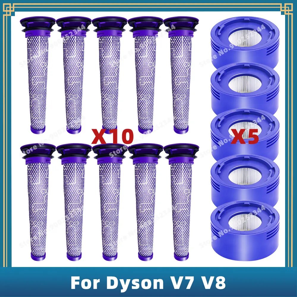 Фильтры для Dyson V7/V8, фиолетовые, Set E — фото 1