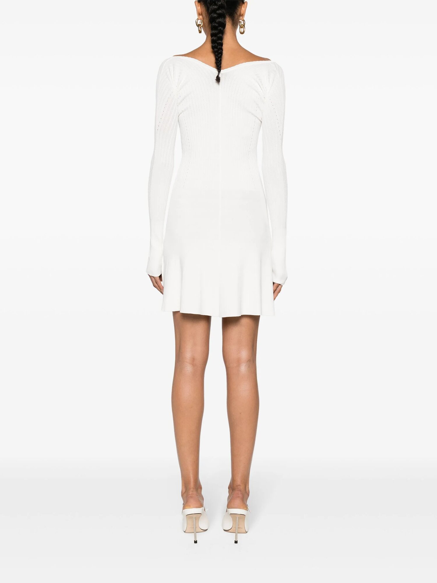 Халат Jacquemus La Robe, размер 32 EU, бежевый/белый — фото 1