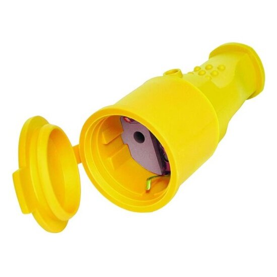 Разъем штепсельный Universal 16А IP44 250В (еврослот) с заземл. каучук желт. 3088