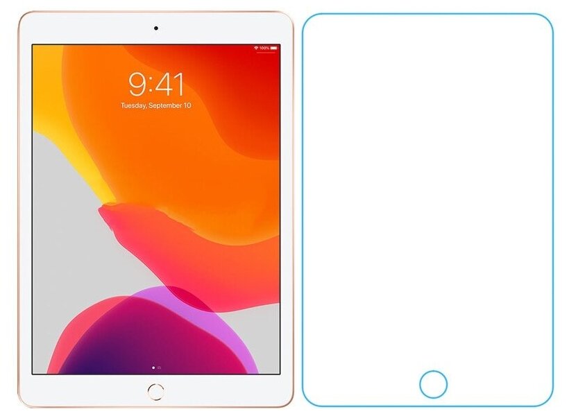 Защитное противоударное стекло MyPads для планшета Apple iPad 7 10.2 (2019)/iPad 8 10.2 (2020)/iPad 9 10.2 (2021) - A2197, A2200, A2198, A2270, .