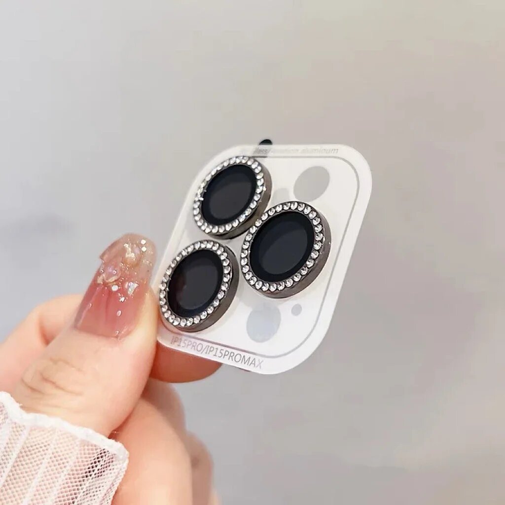 2-3 Шт. Сверкающее Металлическое Стекло, Защита Объектива Камеры Для iPhone 13 13mini(2pcs, Black