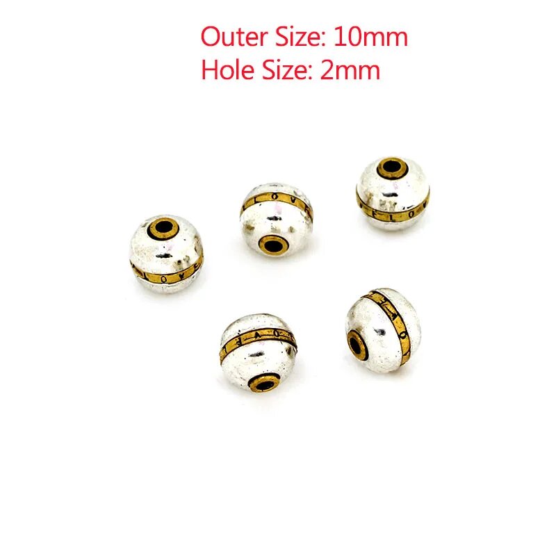 5 шт./лот антикварные тибетские серебряные узор свободные бусины подвески из сплава с большим отверстием бусины-разделители для браслета DIY фурнитура для изготовления ювелирных изделий