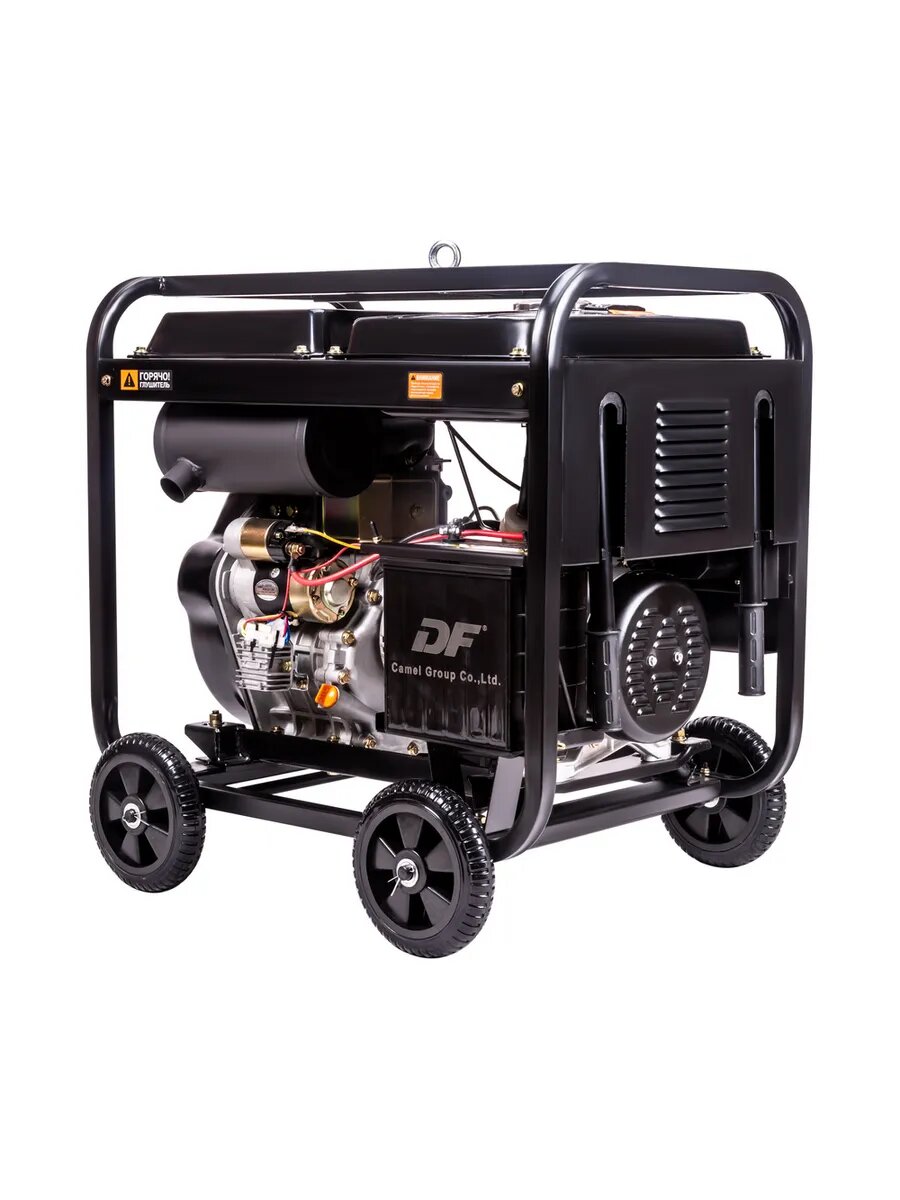 Генератор FoxWeld D6500-1, синхронный, воздушный, 4-тактный, 6500Вт, дизельный, колеса — фото 1