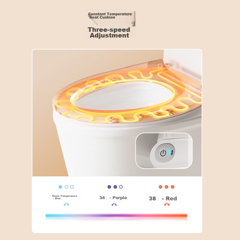 JD Jingzao Smart Toilet Seat with Adjustable Temperature, Single Heating Cover, Heated Thickened Slow-Close Toilet Seat