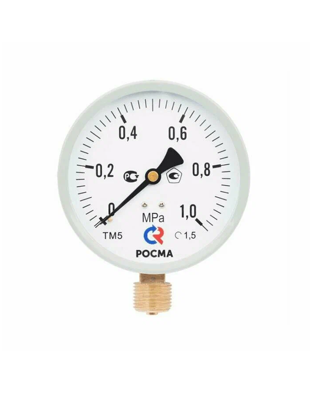 Манометр ТМ-510Р.00 (М2) радиальный Дк100мм 0-10 кгс/см2 кл.1,5 М20х1,5 Росма 00000006820