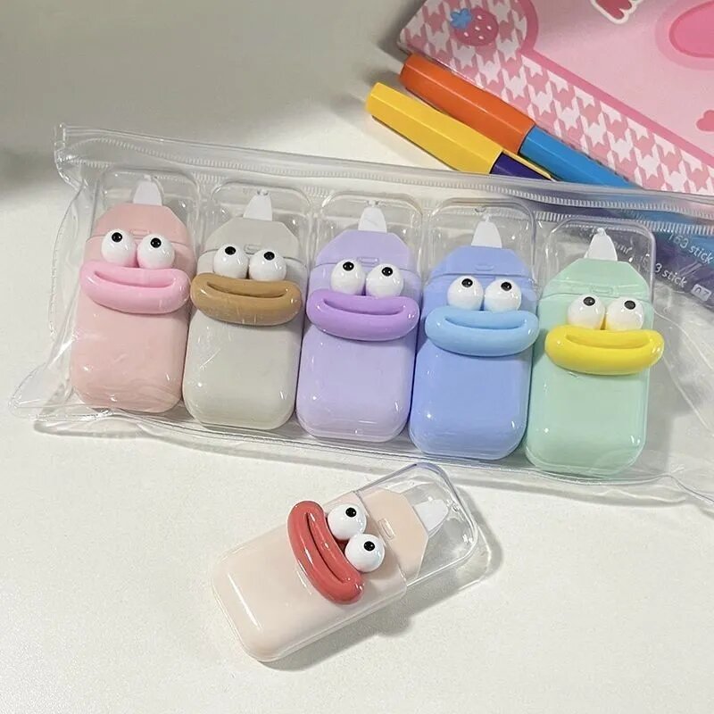 6 шт./набор милых корректорных лент, удобный аппликатор для исправлений, школьные и офисные принадлежности, учебные и офисные принадлежности