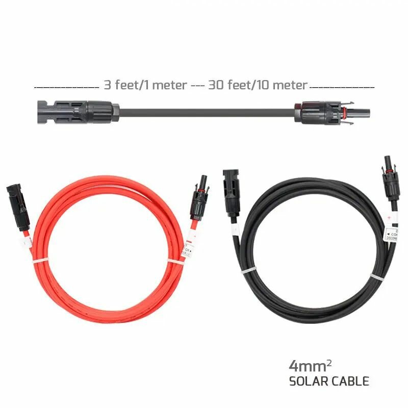 1 комплект, 1-10 метровый черно-красный удлинительный кабель для солнечной батареи 2,5/4/6 мм² с разъемом постоянного тока 1000 В для системы солнечных панелей
