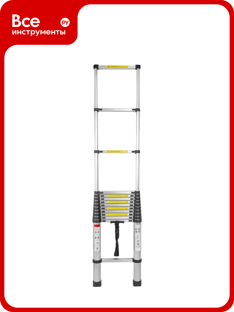 Односекционная телескопическая лестница Forsage алюминиевая, 5.4м, 14 ступенек, max нагрузка 150кг, вес 13.6кг f-up540 54179