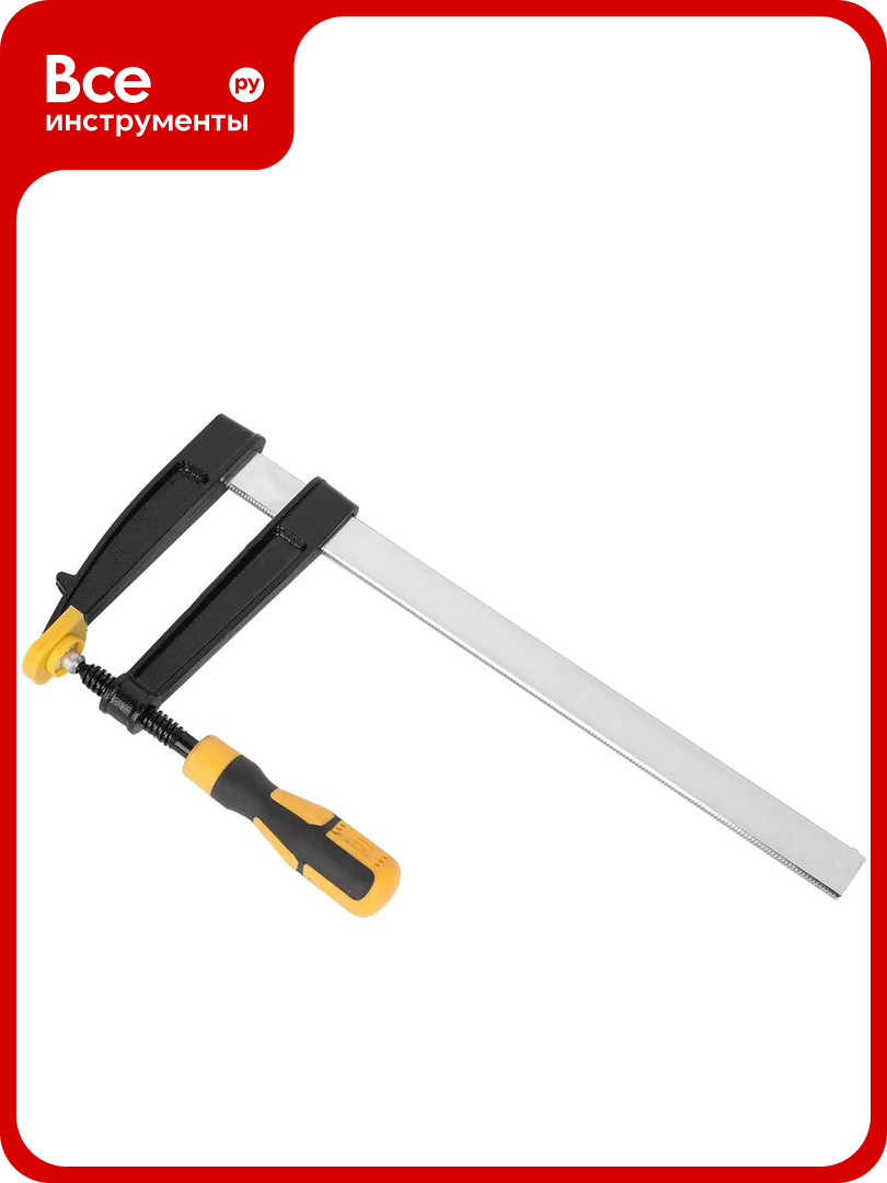 Столярная F-образная струбцина DELI dl111230м, максимальное усилие зажима 2000 Н, резьба 12 мм, штанга 5 300x120