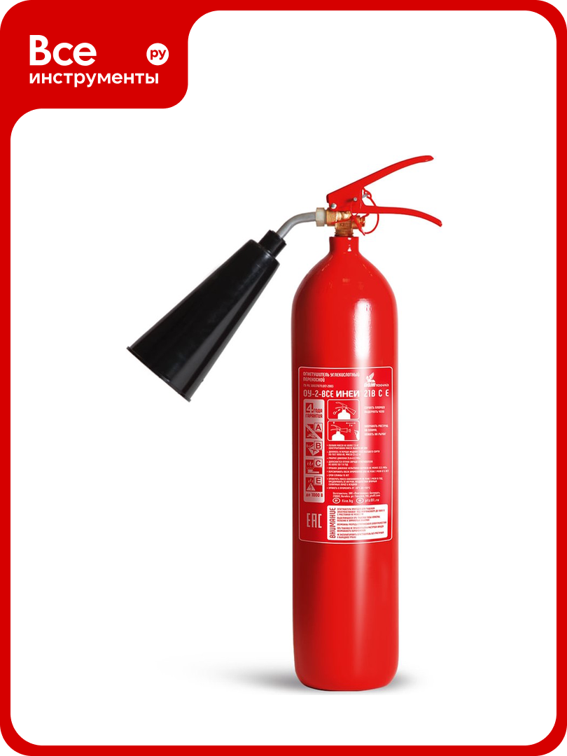 Огнетушитель иней ОУ-2 ВСЕ 112-02, Технические характеристики