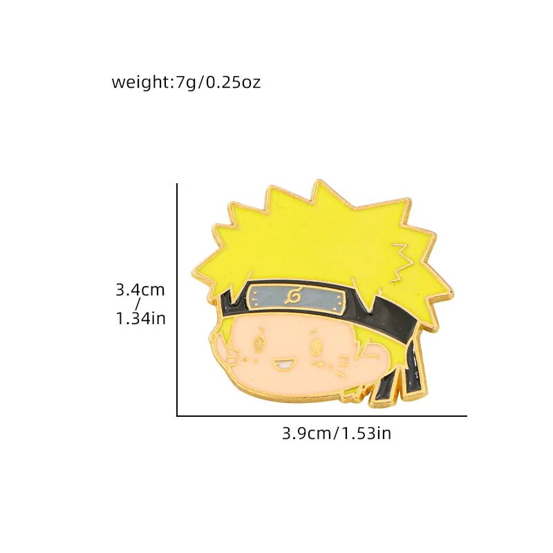 MINISO Новая брошь Наруто 2025 года, милый японский периферийный значок Наруто Саске Какаши, cos baji