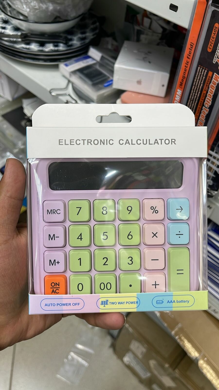 Калькулятор настольный электронный , 12 разрядный белый питание от батарейки