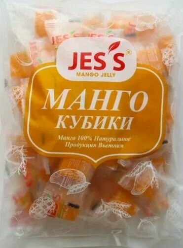 Жевательные конфеты, кубики JESS, со вкусом манго, 500 гр.