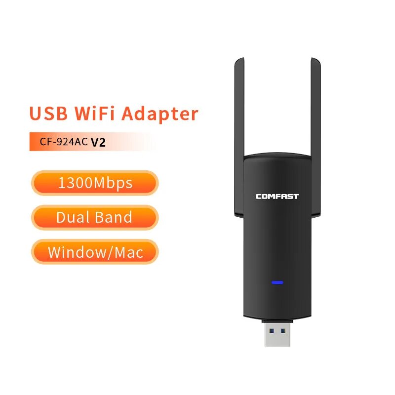 Comfast 1300 Мбит/с Usb 3.0 Wi-Fi Adater 2G и 5g двухдиапазонный WIFI адаптер антенна 802.11AC MU-MIMO сетевая карта 802.11AC гигабитная карта, CF-924ACV2