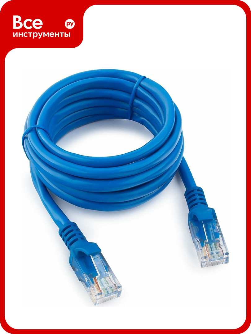 Патч-корд Cablexpert UTP кат.5e, 2м, литой, многожильный синий PP12-2M/B