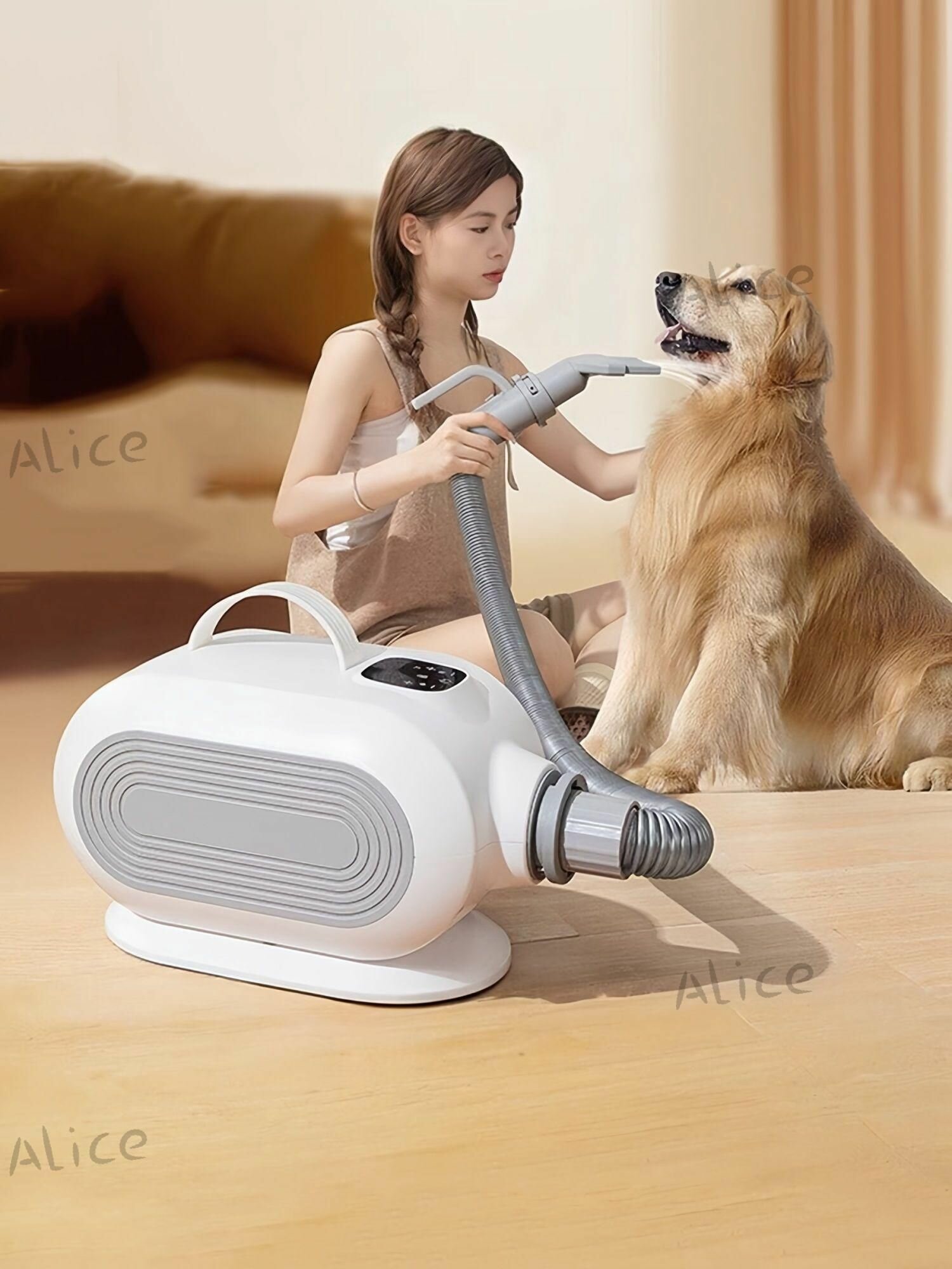 Фен-компрессор, 2000 Вт, 3 насадки, для собак и кошек-ROMIKY