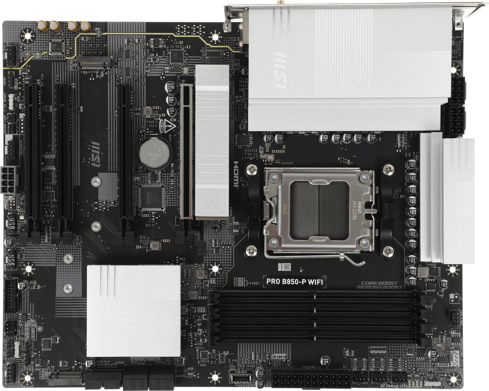 Материнская плата Soc-AM5 MSI PRO B850-P WIFI (4хDDR5, M.2, HDMI, ATX)