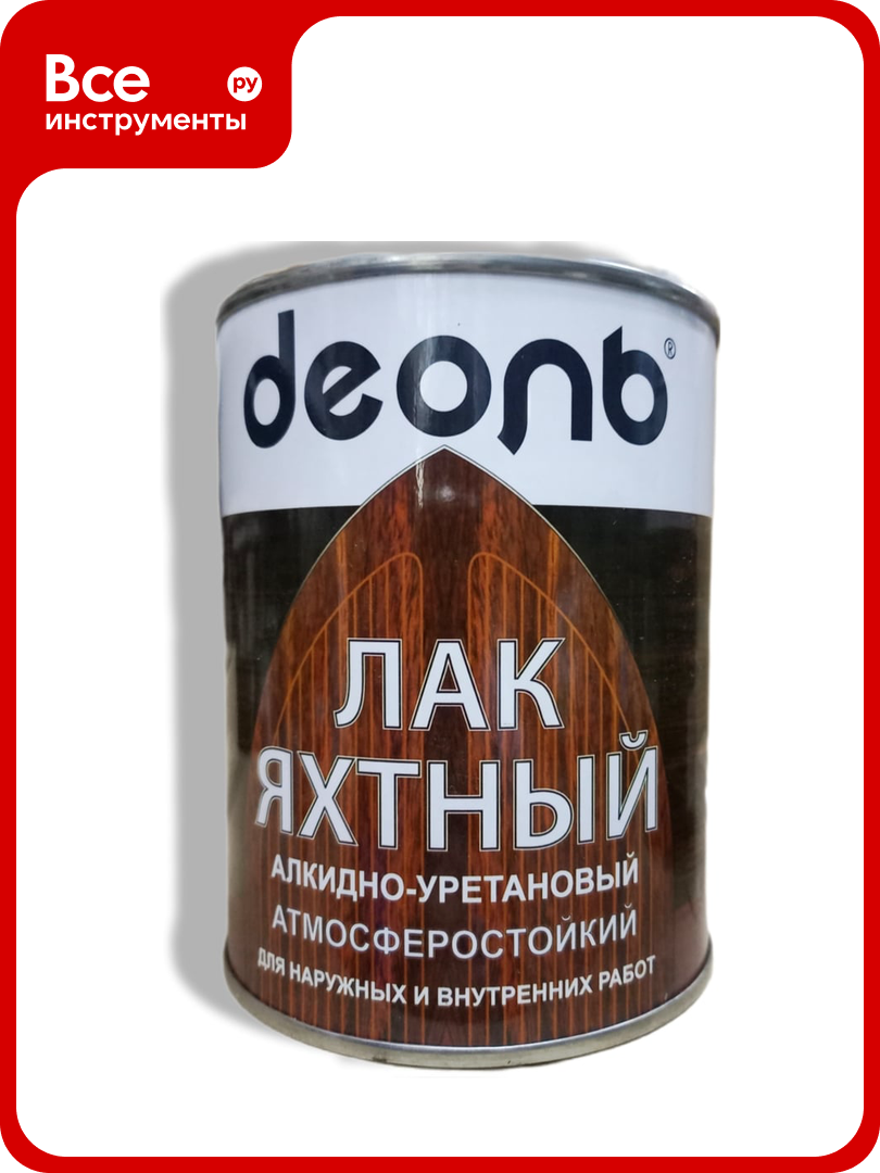Лак яхтный полуматовый алкидно-уретановый Деоль, защитно‑декоративное покрытие для дерева, атмосферостойкость