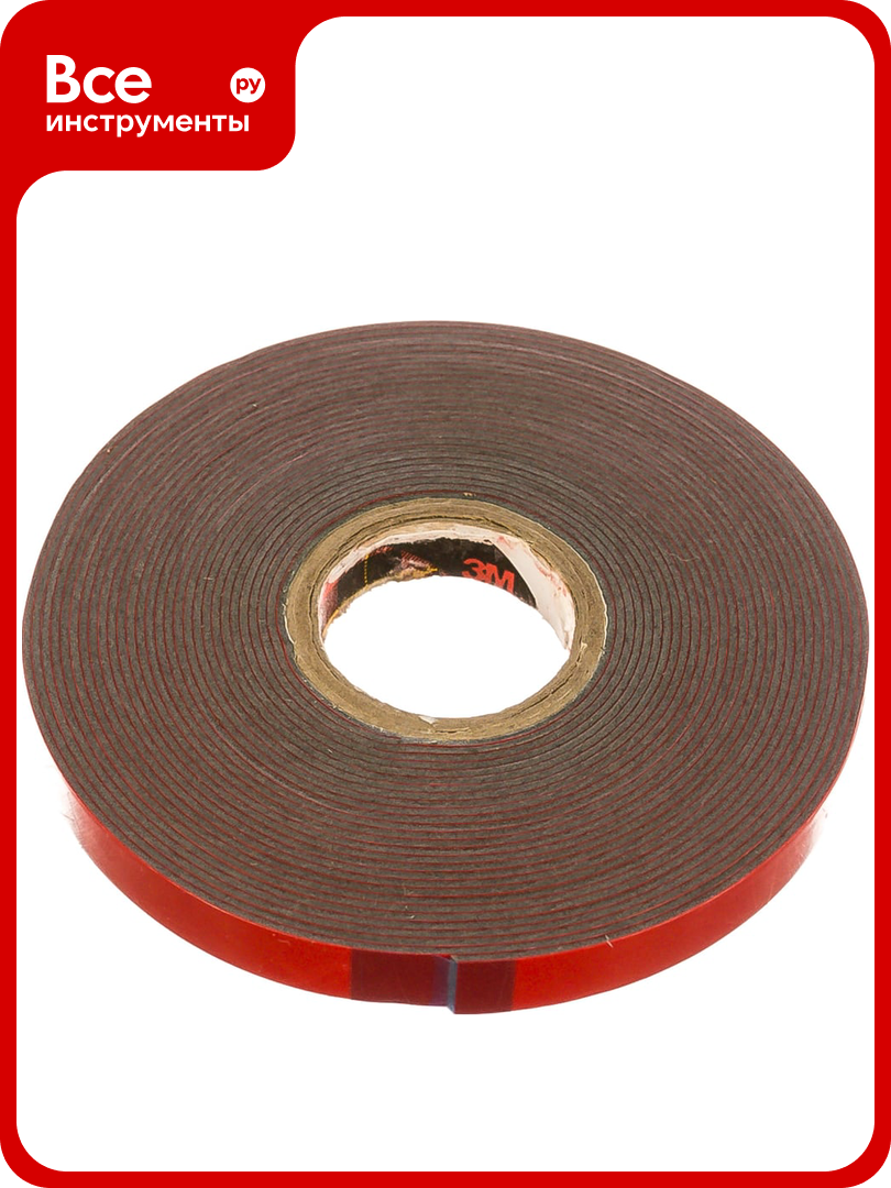 Клейкая двусторонняя акриловая лента 3М GT6008F, вспененный акриловый слой, морозостойкая и термостойкая