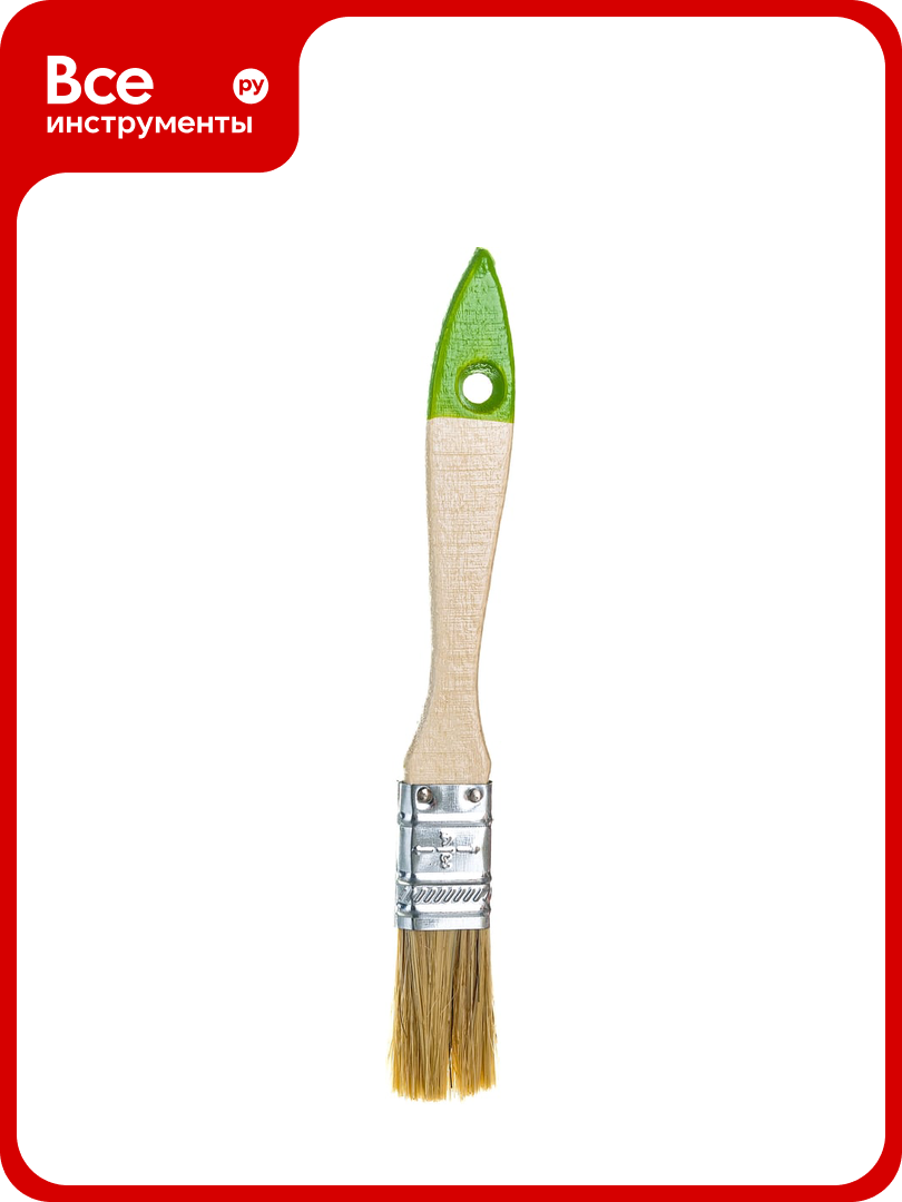 Плоская кисть, 20 мм натуральная щетина, деревянная ручка СИБРТЕХ 82260