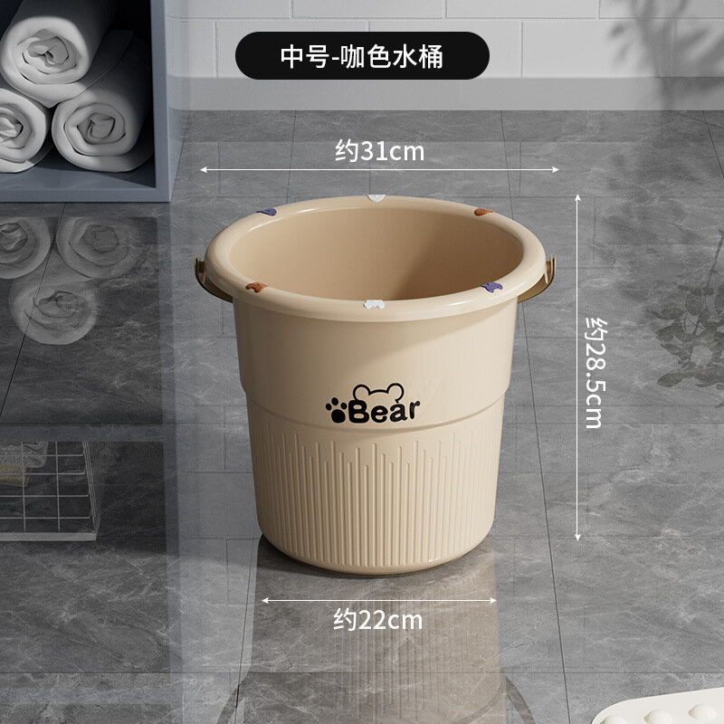 Мультяшное ведро, с большой ручкой, пластиковое, утолщенное, для хранения воды, швабра, круглое