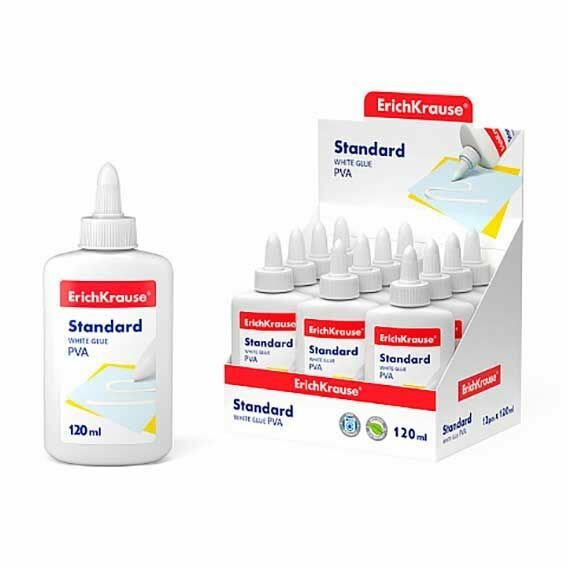 Клей ПВА Erich Krause "Standard", белый, 120 мл