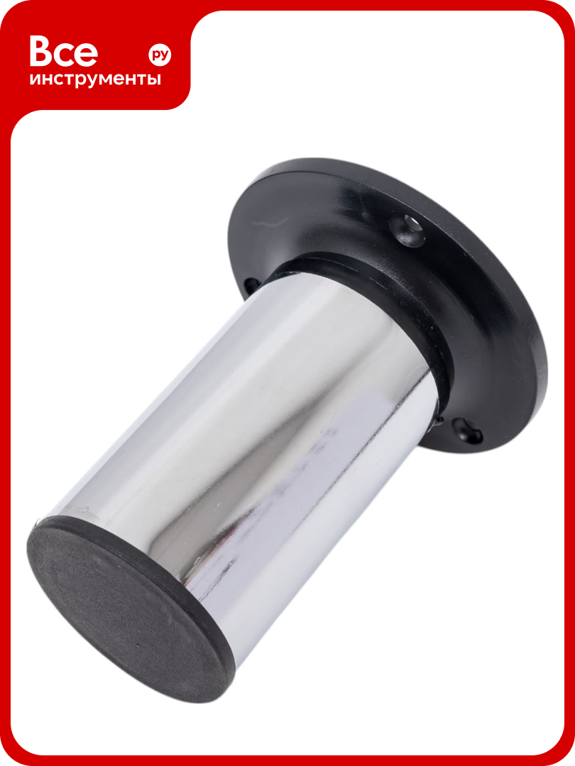 Ножка Tech-Krep металл, круглая, регулируемая, сверху, D50x100 мм, хром - накл, опора