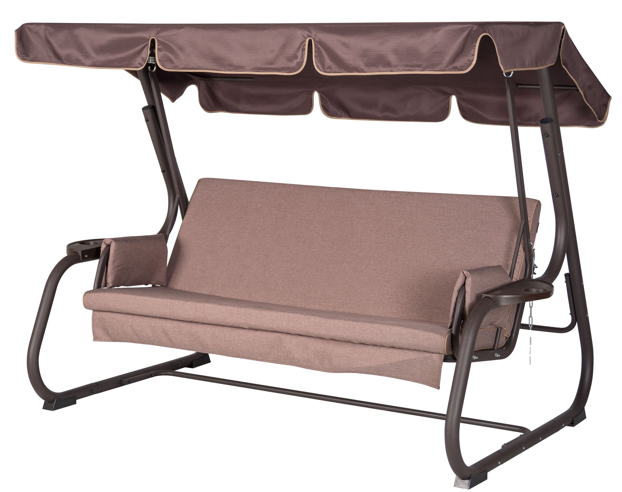 Качели Удачная Мебель "Ибица" шоколад, 3 места, максимальная нагрузка 350кг