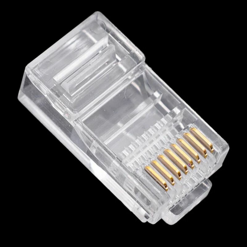 1pcs Коннекторы RJ45 Cat6 Cat5e, позолоченные 8P8C, сквозной штекер Ethernet, сетевой штекер UTP, обжимные соединители для кабеля Ethernet