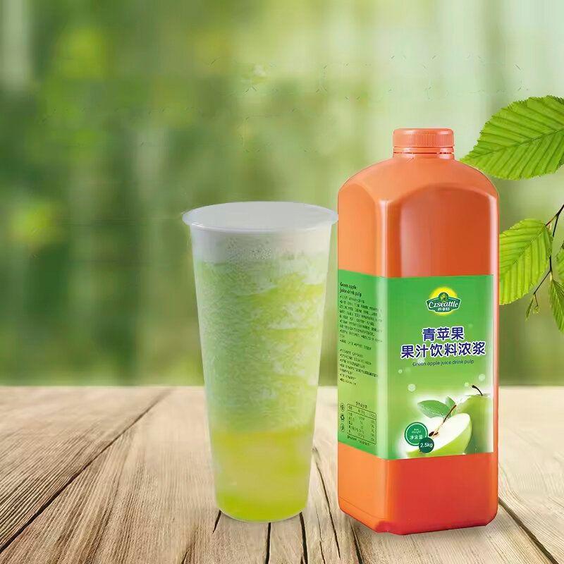 Сироп с добавлением концентрированного сока, 2,5 КГ для напитков бабл ТИ со вкусом зеленого яблока