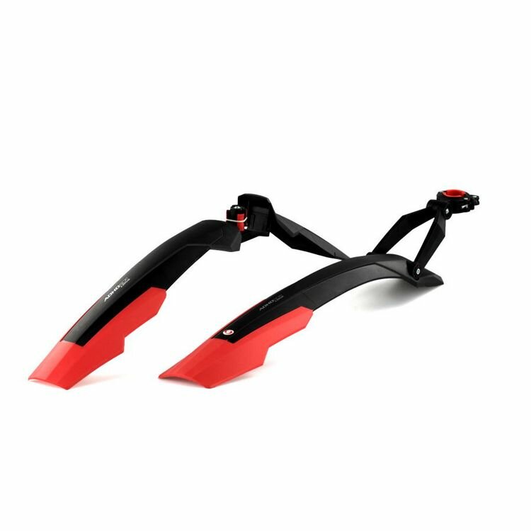 Крылья велосипедные Simpla ADHD Long для 27.5"-29" быстросъемные с амортизаторами черно-красные