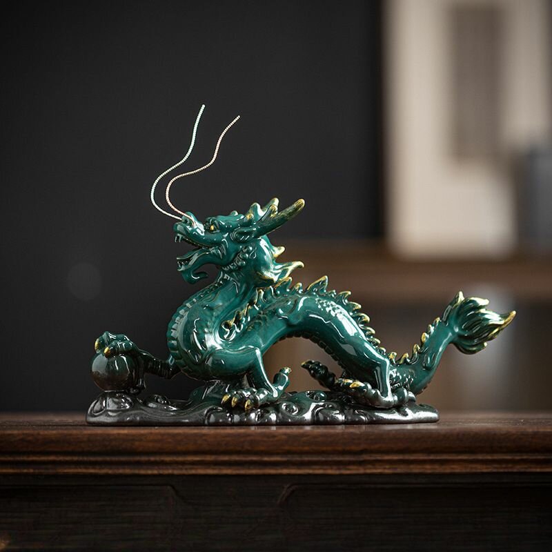 Украшения в виде драконов зеленый дракон статуэтка -JU
