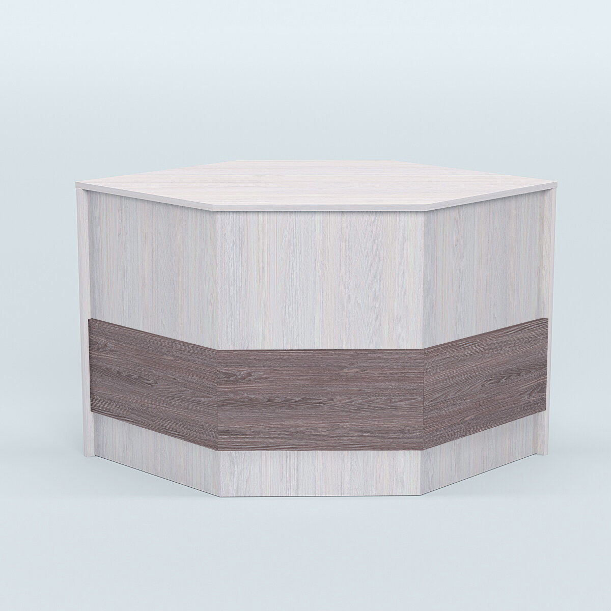 Стол-ресепшен серии прайм №3Б угловой, Ясень Анкор светлый + Ясень Анкор темный