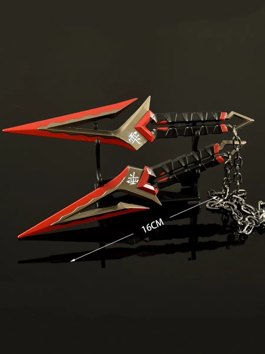 Кунай двойной "Куронами", на цепочке, фиксированный, нержавеющая сталь, длина 180 мм