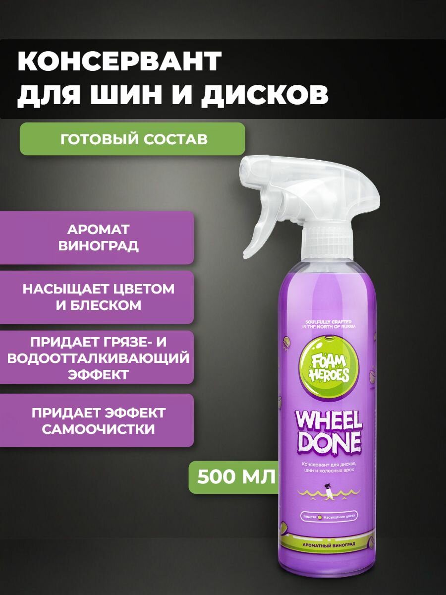Wheel Done консервант для дисков, шин и колесных арок, 500 мл