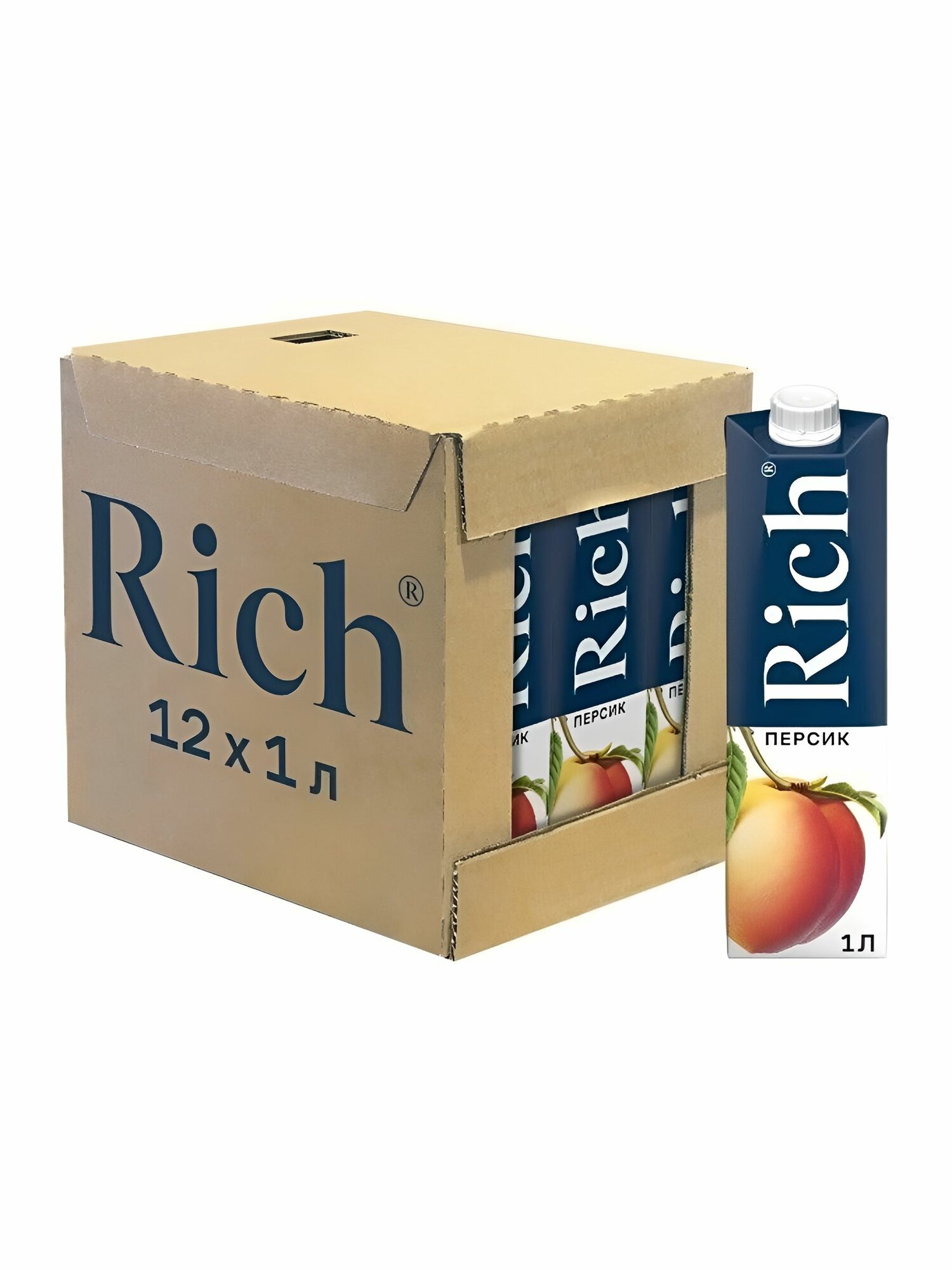 Сок Rich (Рич) Персик, 12 шт по 1 л
