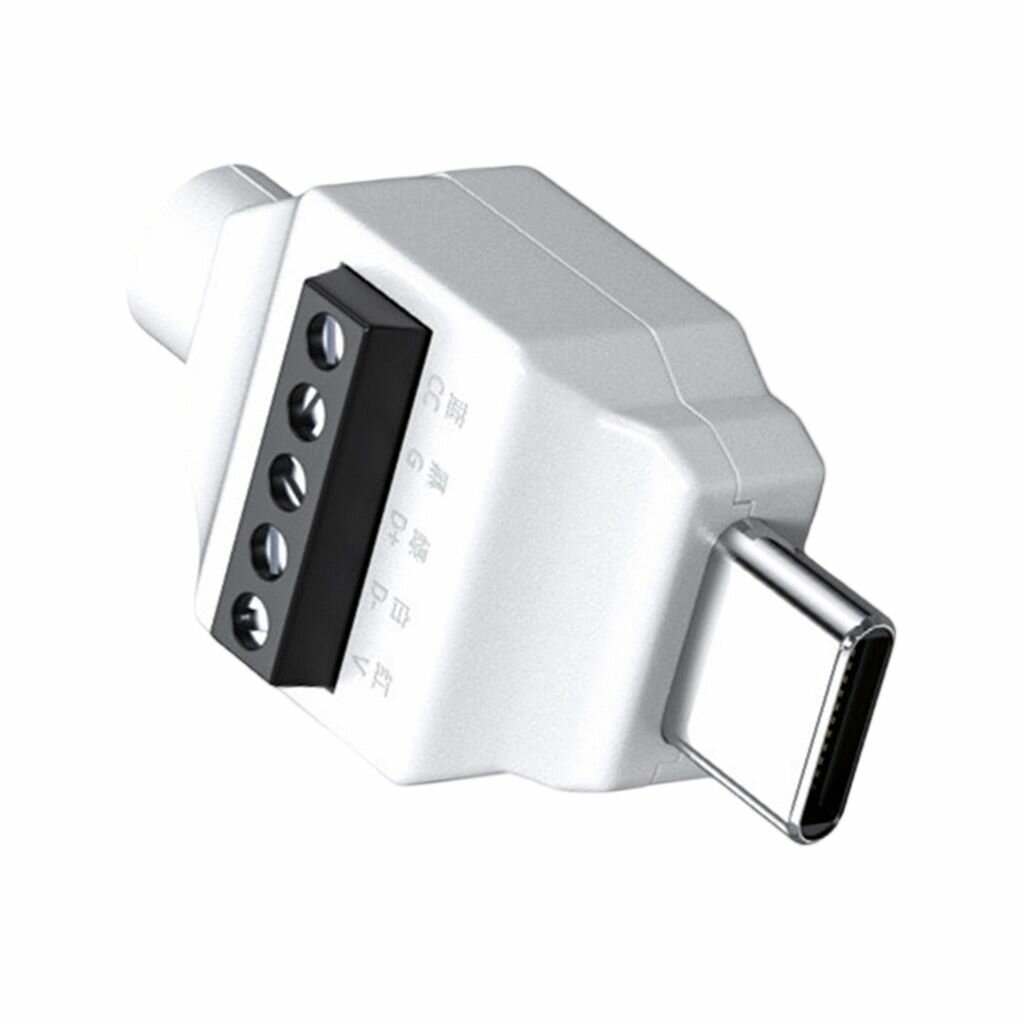 Разъем USB C к 5Pin/4pin Беспаянному Обжимному Терминалу для быстрого Ремонта и поддержки проектов DIY Передача данных 480 Мбит/с Зарядка 65 Вт