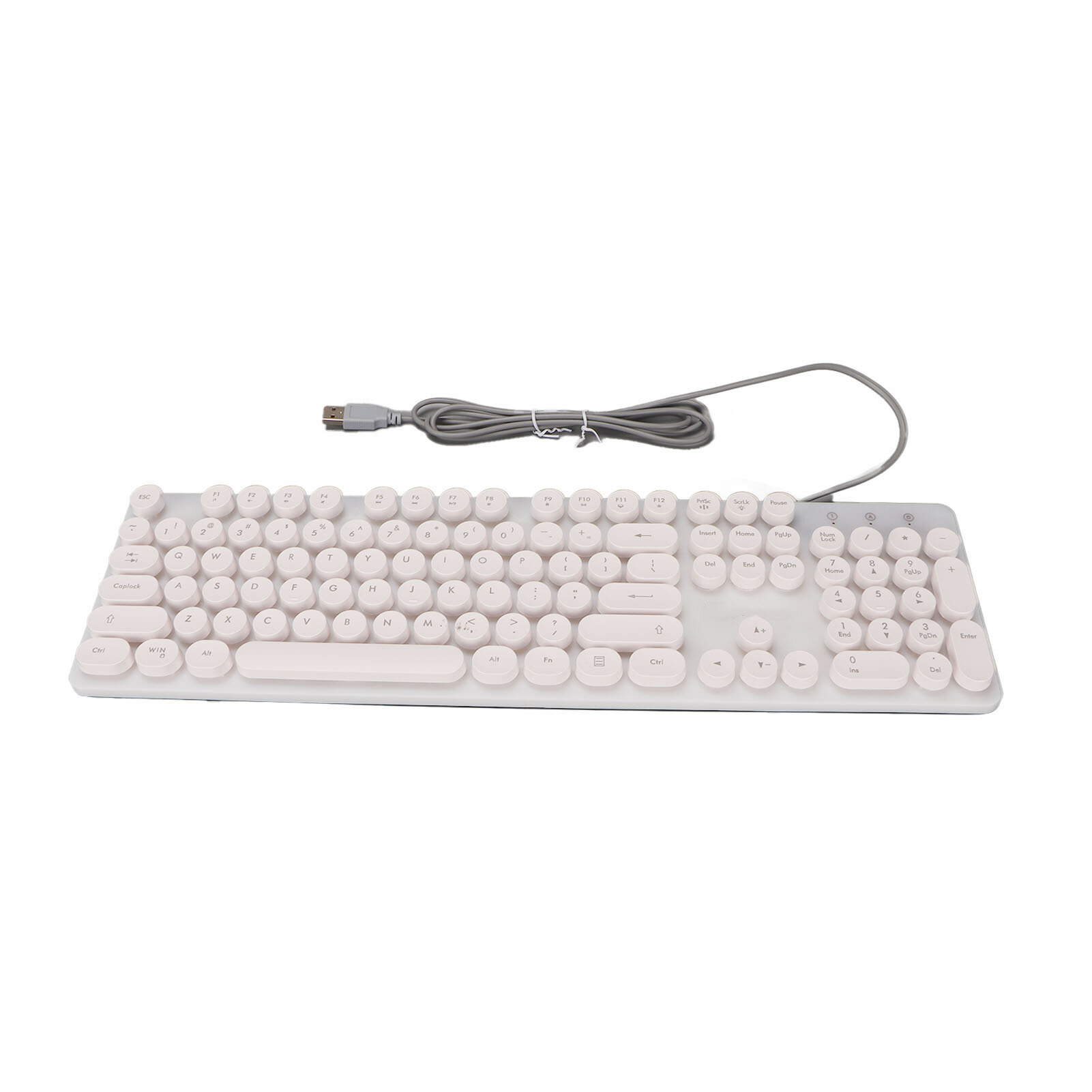 Механическая игровая клавиатура RBG Backlit USB 104 клавиш проводной ретро -панк -компьютер клавиатура для ноутбука белый