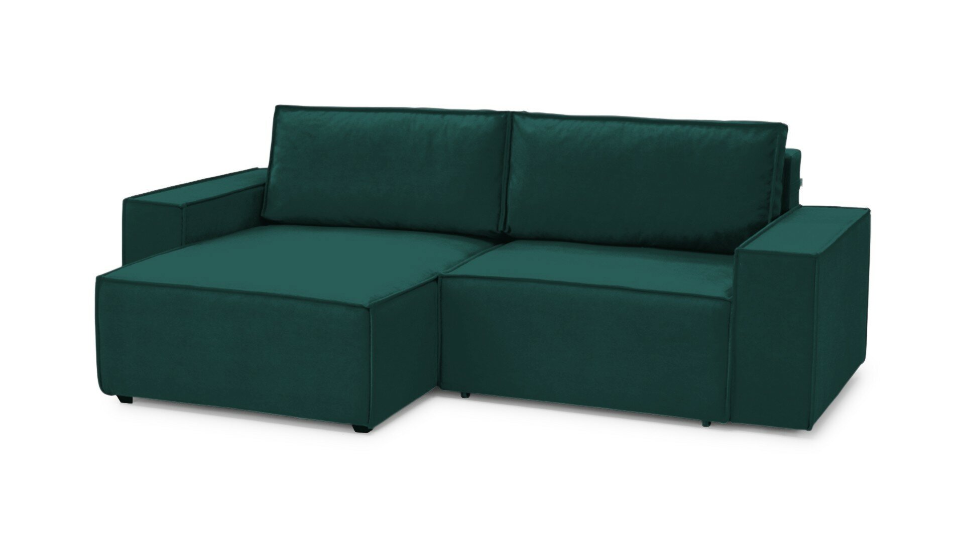 Диван с оттоманкой Софт 2 (малый) Velutto 20 NEW 240x150x80 см, зеленый Велютто, еврокнижка GOODFORM