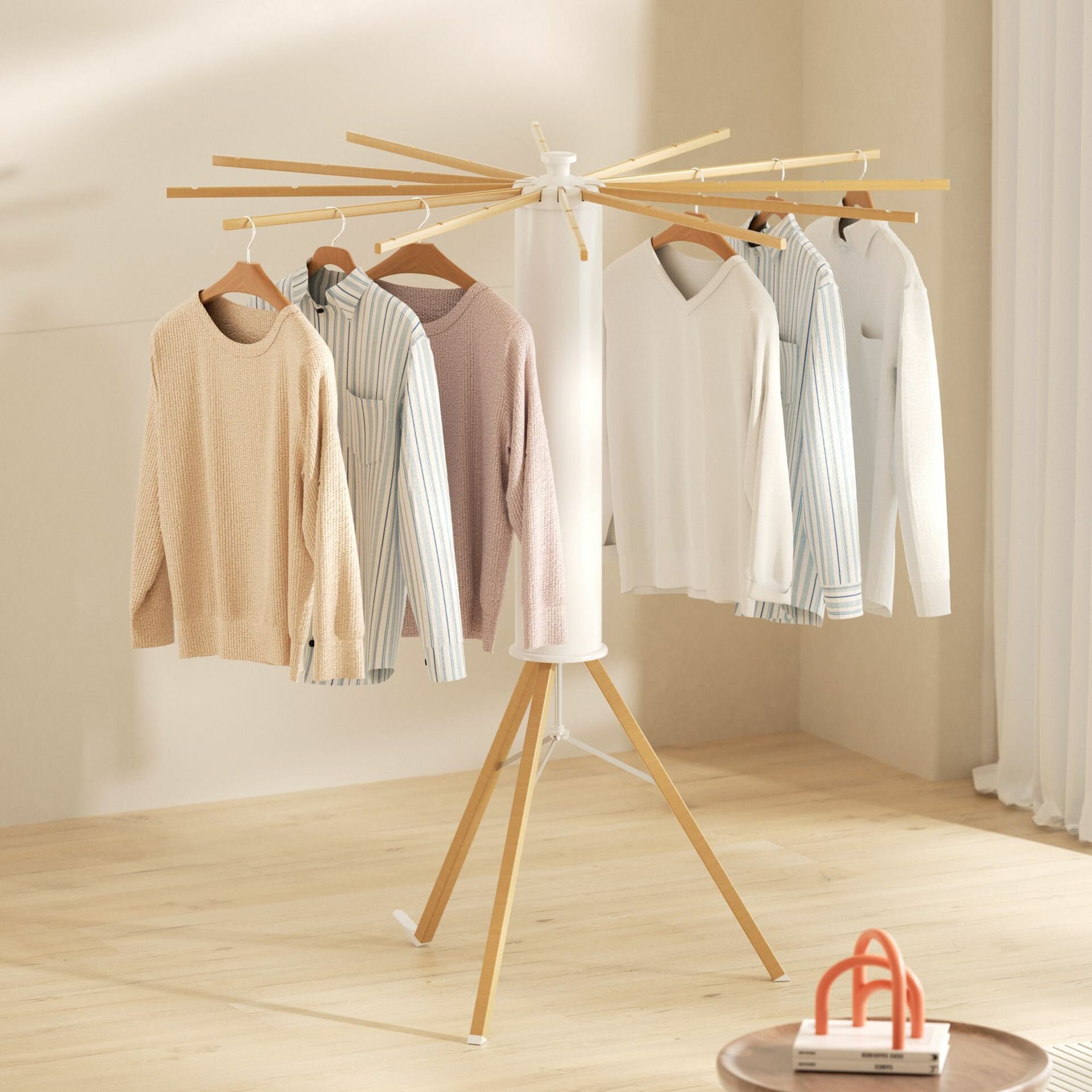 Сушилка для белья круговая / Сушилка напольная / Сушилка для белья складная/ Сушилка деревянная