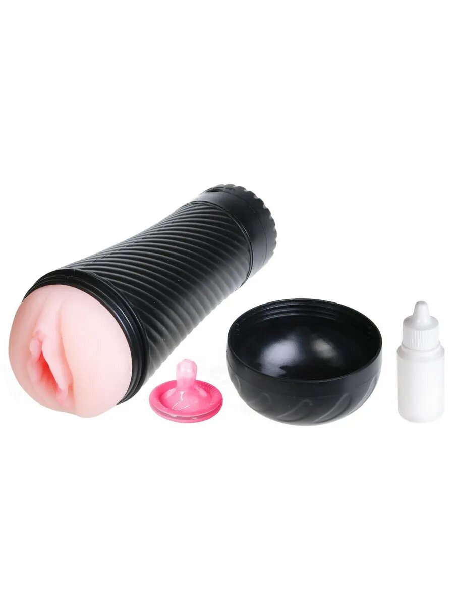 Мастурбатор-вагина с вибрацией в форме фонарика Pink Pussy