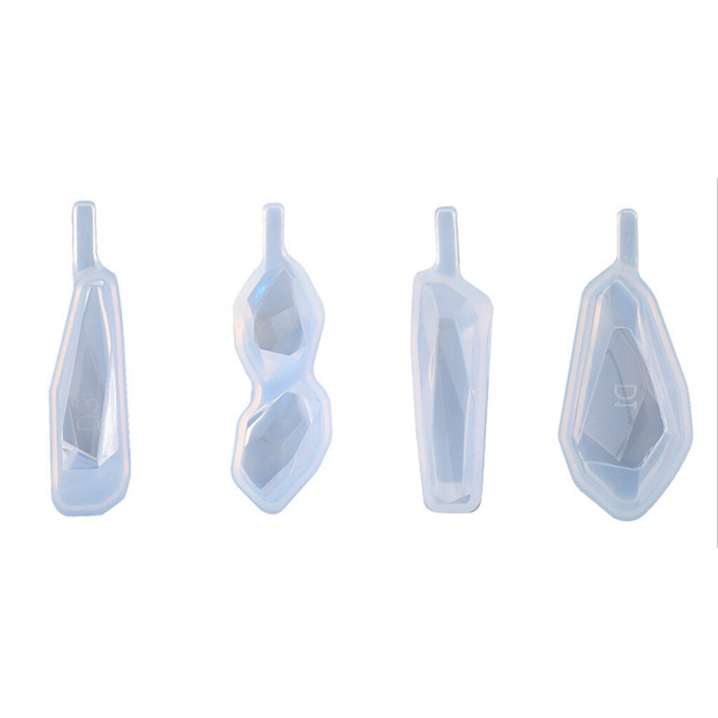 1 набор из 4-х кристаллов "сделай сам", эпоксидно-силиконовая форма 50-468