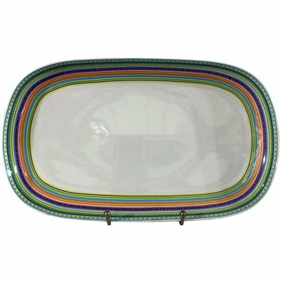 Блюдо Thun 1794 овальное, "Tom", декор " Радужное настроение", 32 см. (ТОМ0125)